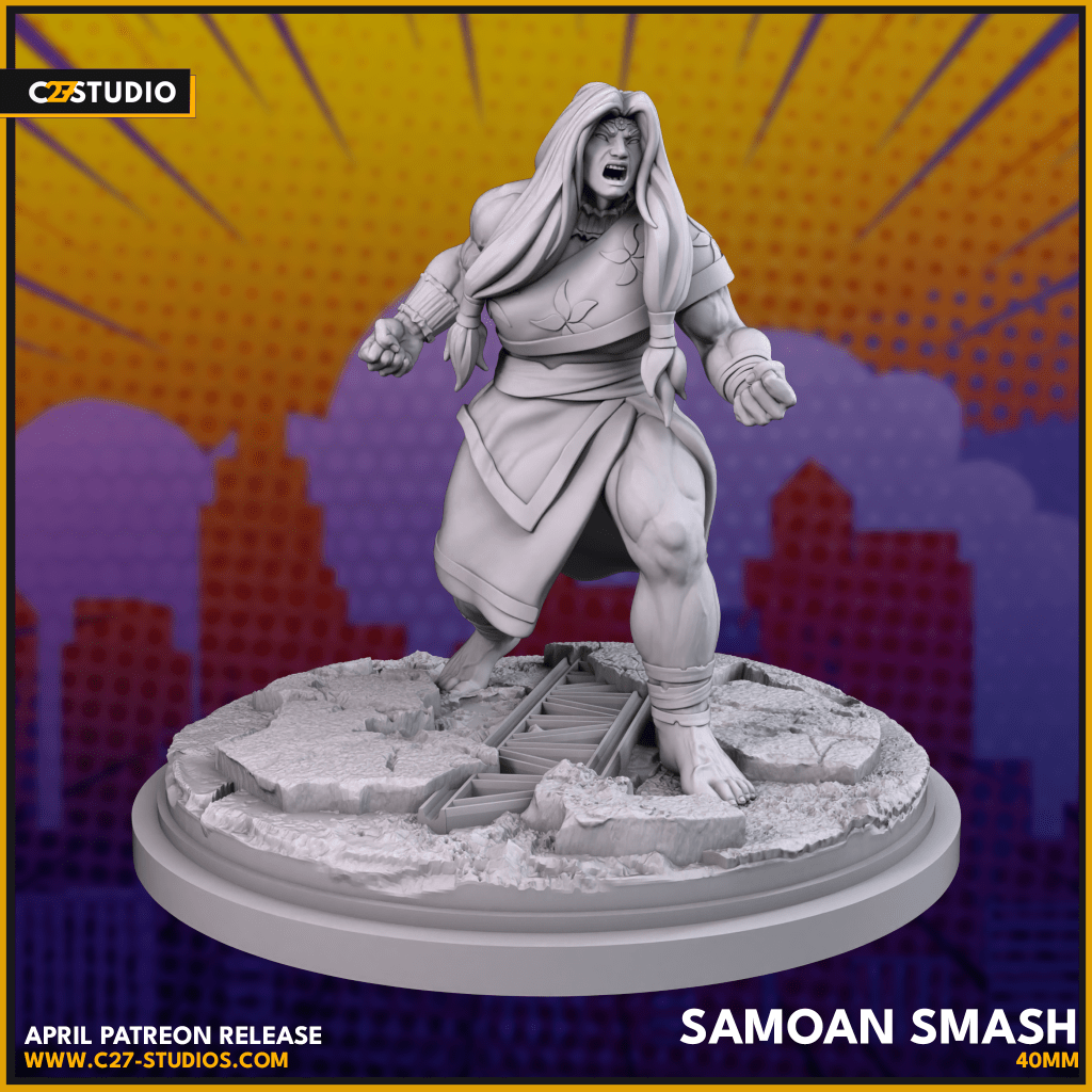 Samoan Smash | Ultimates She-Hulk 3D Printing Miniature STL - C27 Studio